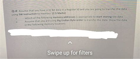 Solved Q 4 Assume That You Have A 32 Bit Data In A Register