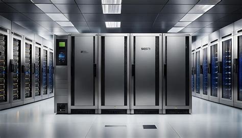 Sophisticated Simplicity In Server Room Layout Premium Ai Generated Image