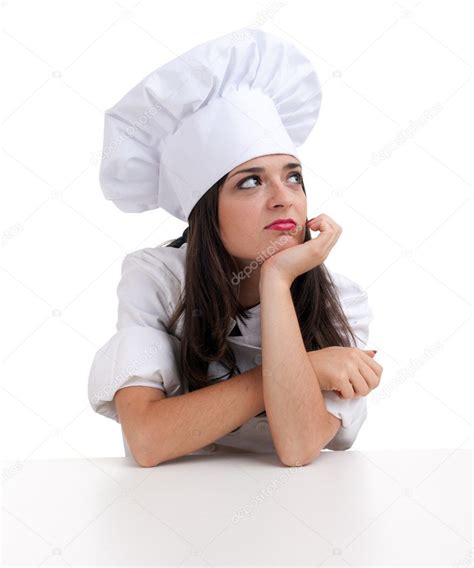 Thinking Female Chef Stock Photo Photomak 3470628