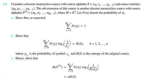 Solved 5 6 Consider A Discrete Memoryless Source With Chegg