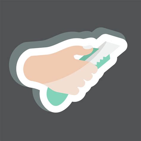 Sticker Holding Paper Cutter Suitable For Hand Actions Symbol Simple Design Editable Design