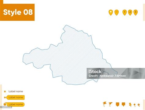 Arkhangai Mongolie Carte En Grille Isolée Sur Fond Blanc Plan De La