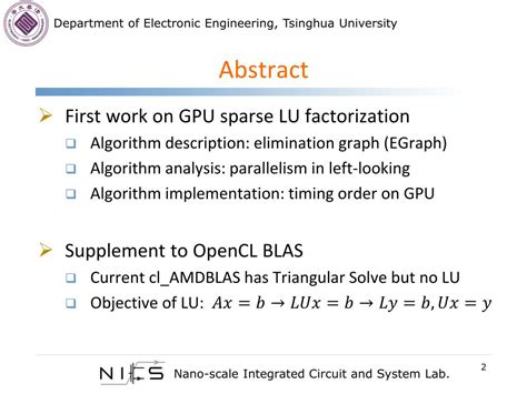 ppt gpu sparse lu factorization and its application in circuit