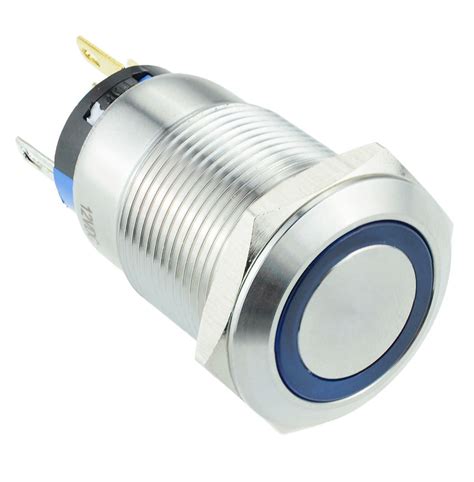 Momentary Latching Mm Vandal Resistant Metal V Led Push Button Switch Ip Ebay