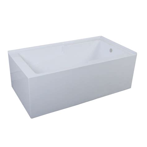 Alcove Rectangular Double Skirt Apron Bathtub With Two Side Tile