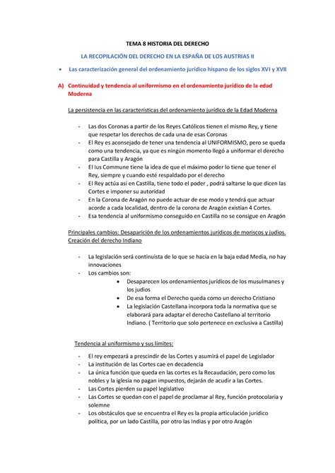 Tema Historia Del Derecho Tema Historia Del Derecho La Recopilacin Del Derecho En La Espa