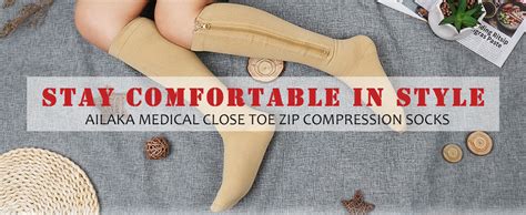 Ailaka Medical 15 20 Mmhg Zipper Compression Socks Women