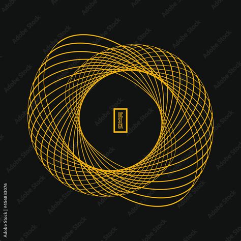 Yellow Ellipses In Spiral Form Vector Illustration Trendy Design