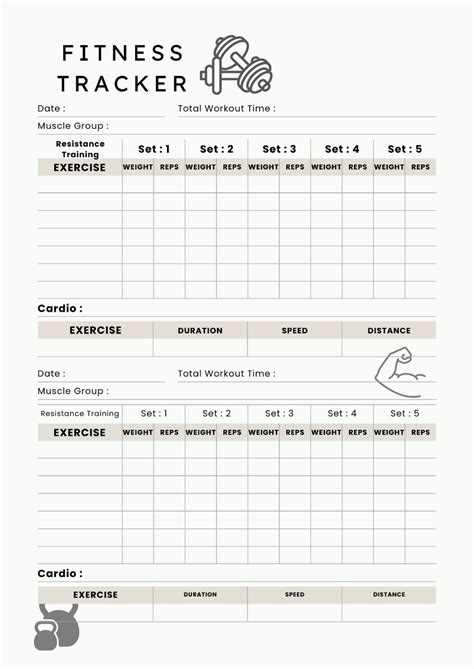 Digital Fitness Tracker Printable Artofit