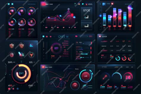 Premium Photo Dark Neumorphic User Interface Elements With Neon