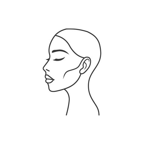 Woman Face Minimalist Line Art Icon Logo Symbol Premium Ai Generated