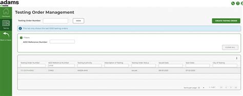 opening a testing order in next gen adams help center