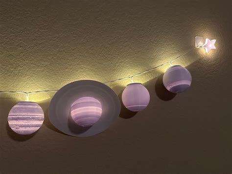 Solar System String Lights 3d Printed Etsy