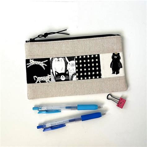 Black And White Pencil Case Etsy