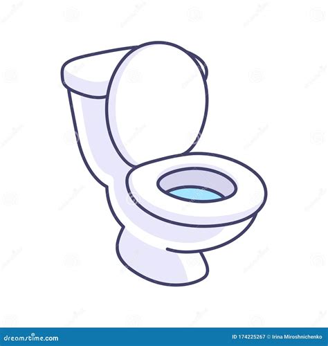 Toilet Bowl Toilet Paper And Brush For Toilet Bowl Cartoon Vector