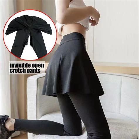 Open Crotch Leggings Crotchless Leggings With Zipper Sexy Gym Pants Yoga Pants Invisible