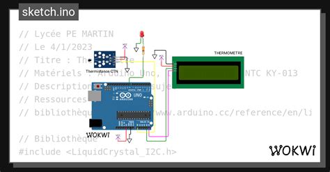 Thermomètre V1 Wokwi ESP32 STM32 Arduino Simulator