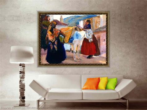 Oil Painting Replica Valencianas 1908 by José Mongrell Torrent 1870