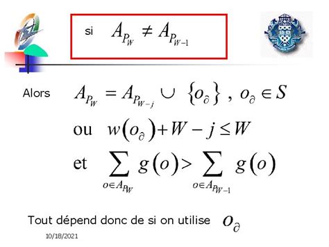 CSI 3505 Programmation Dynamique Problme Du Sac Dos