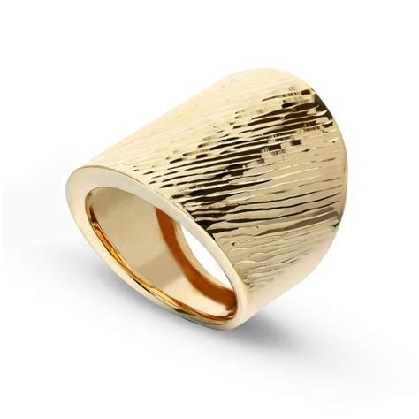 Anello A Fascia In Oro Giallo 18 Carati Diamantato Da Donna