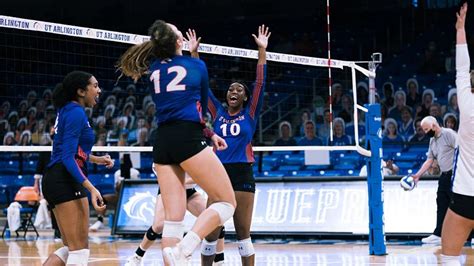 Womens Volleyball Ut Arlington Upsets No 11 Texas State In Regular