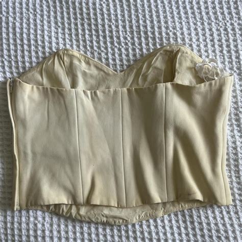 Stunning Cream Ecru Vintage Corset In A Silky Fabric Depop