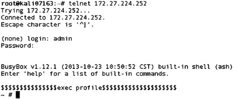 Telnet Session And Busybox Shell On The Device Download Scientific Diagram