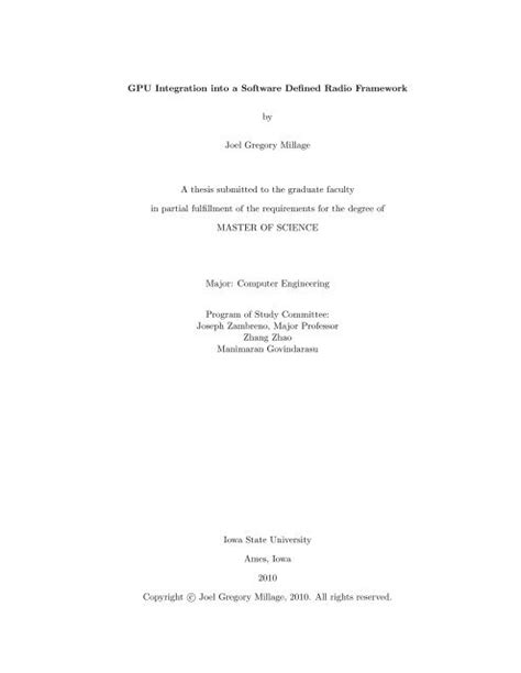 Gpu Integration Into A Software Defined Radio Framework By Joel