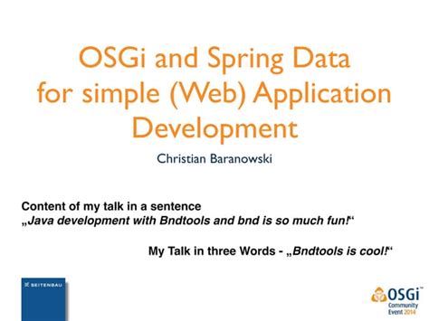 Osgi And Spring Data For Simple Web Application Development Pdf