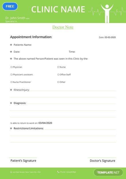 Editable Sample Doctor Note Template Google Docs Word Apple Pages Pdf Artofit