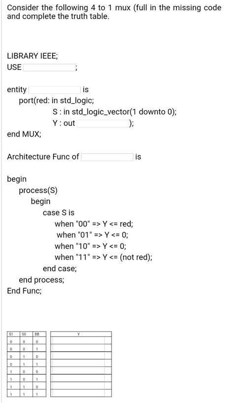 Solved Consider The Following To Mux Full In The Chegg Com