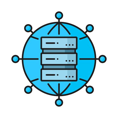 Database Server And Data Network Cloud Color Icon 37808289 Vector Art