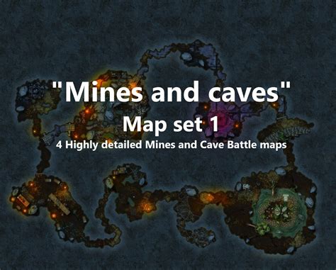 Rpg Top Down Battle Map Pack Mine And Cave Map Set 1 Can Be Used For Dnd And Other Tabletop