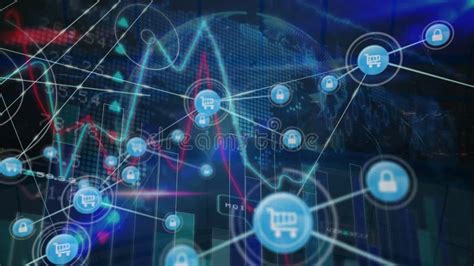 Animation Of Network Of Connections With Icons Over Globe Stock Video Video Of Technology