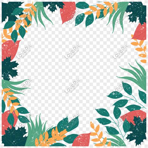 Borde Decorativo De Hojas Png Hojas De Colores Dibujado A Mano Deja
