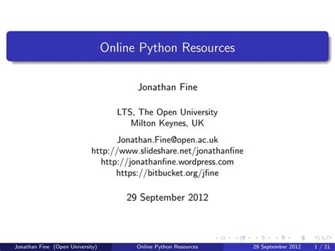 Online Python Resources Ppt