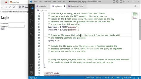 Php And Mysql 6 Check If The Entered Username And Password Are Correct In The Saved Table