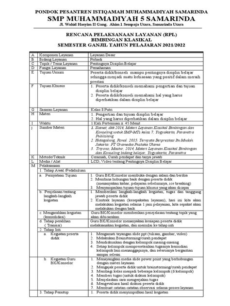Rpl Disiplin Belajar Pdf
