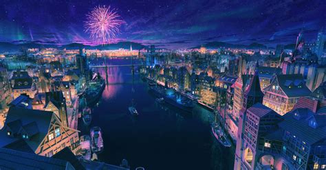 背景 夜間港 Arsenixcのイラスト Pixiv