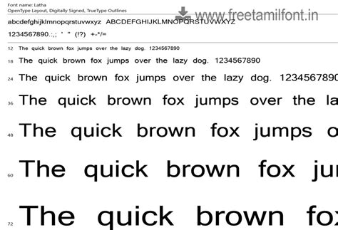 Latha Tamil Font Free Download