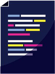 Grated Document With Program Data Code Technology Vector Image