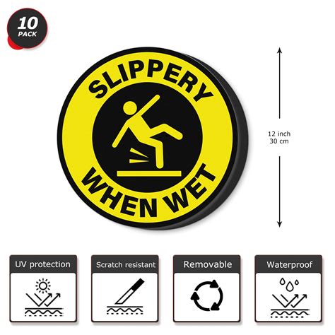 Slippery When Wet Stickers 12 Inch Self Adhesive