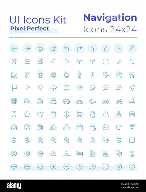 Tracking Real Time Location Pixel Perfect Gradient Linear Ui Icons Set