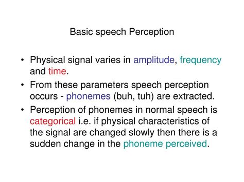 Ppt Speech Perception Powerpoint Presentation Free Download Id344265