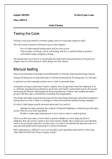 Dev Ops Unit 5 Notes Subject Devops B Iii Year Ii Sem Class Csm 3