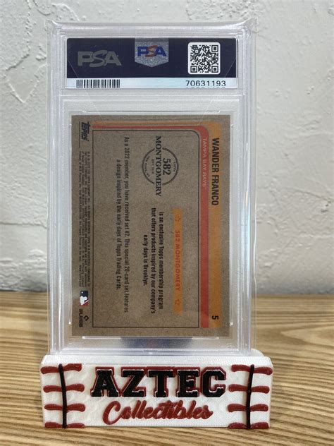 2022 Topps 582 Montgomery Club Set 3 5 Wander Franco Rc Psa 10 💎 Ebay