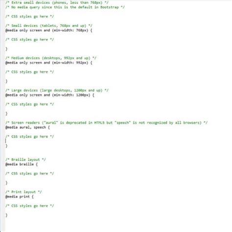 Example Css Media Queries Including Those For Non Visual Media Download Scientific Diagram