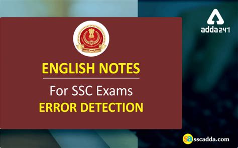 Error Detection English Notes For Ssc Cgl Chsl Rrb Ntpc Je Sscadda