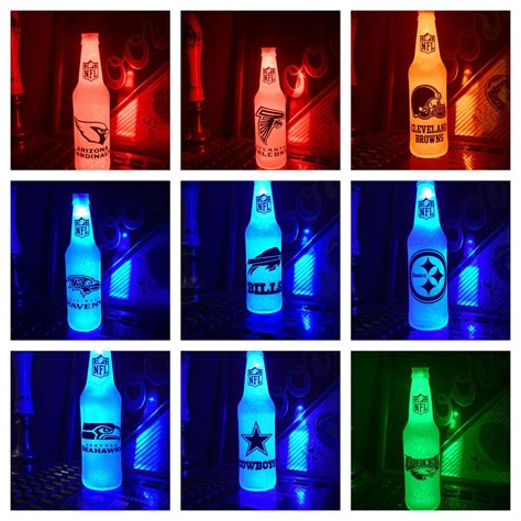 Nfl Pick Your Team Football 12 Oz Beer Bottle Light Led Lamp Sign