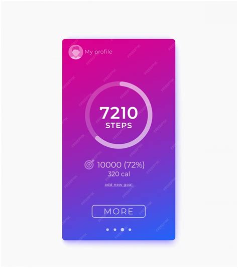 피트니스 앱 활동 추적기 및 걸음 카운터 Ui 모바일 인터페이스 프리미엄 벡터